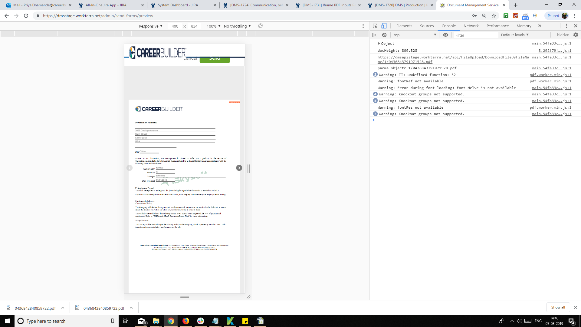 Dms 1731 Iframe Pdf Inputs Responsiveness Issue Workterra Jira